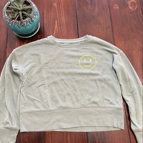 thereabouts | Shirts & Tops | Girls Cropped Smiley Face Sweatshirt ...